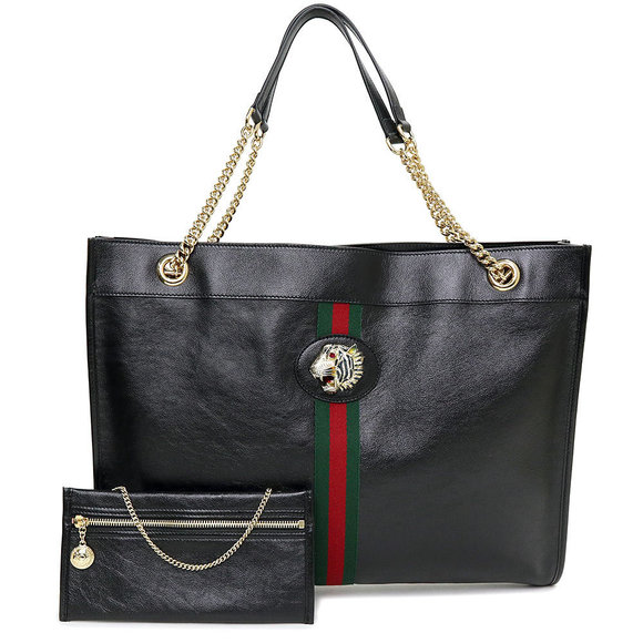 Gucci | Bags | Gucci Rajah Tiger Head Chain Tote Bag Calfskin Leather ...